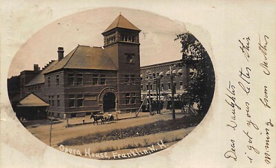 Franklin NH Opera House Horse & Wagon Real Photo Postcard | eBay