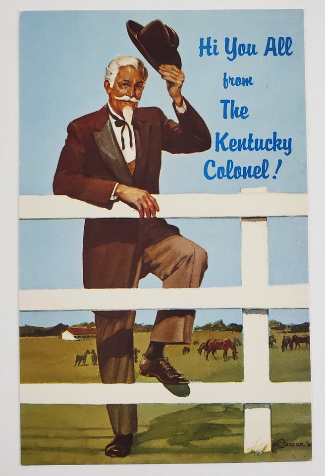 1960s Old Kentucky Colonel Harland Sanders Mustache Race Horse Vintage ...