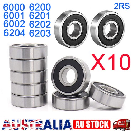 10pcs 2RS Deep Groove Ball Bearing Two contact seal 6000 6001- 6204 ...