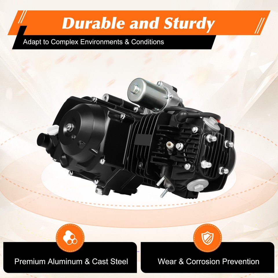 110CC 4stroke ATV Engine Motor Semi-Auto w/Reverse Electric Start For ...