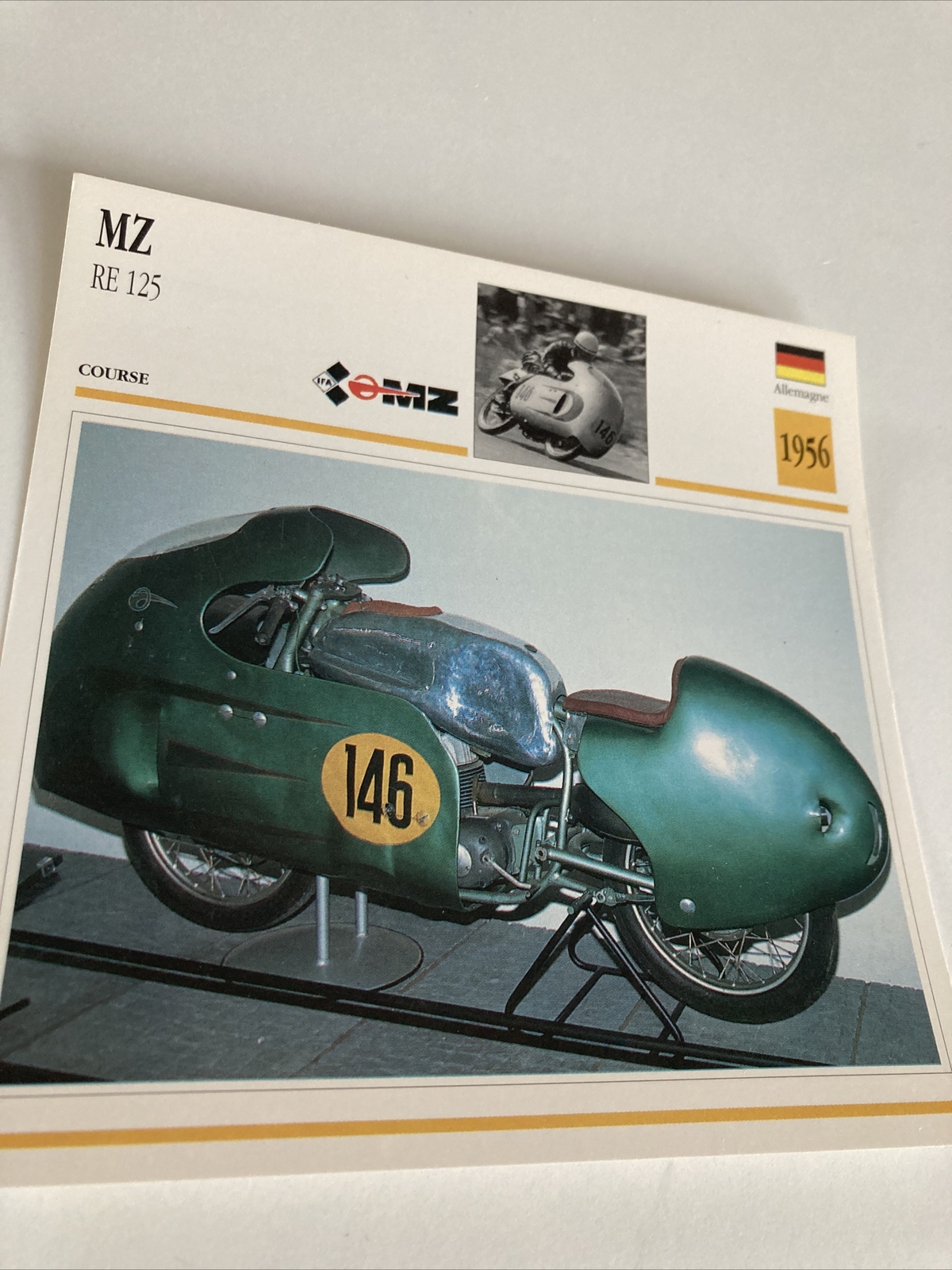 MZ 125 RE Race 1956 Collection Card Motorcycle Atlas Germany | eBay