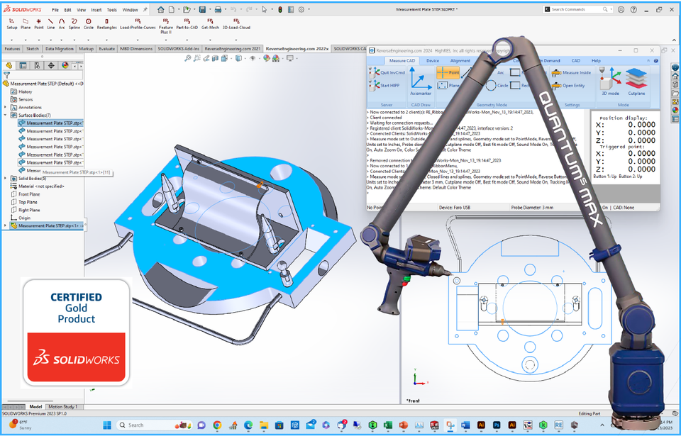12 ft FARO LLP HD FaroBlu Laser Line Probe Scanner + CAD software ...