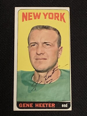 GENE HEETER 1965 TOPPS SIGNED AUTOGRAPHED CARD #115 NEW YORK JETS | eBay