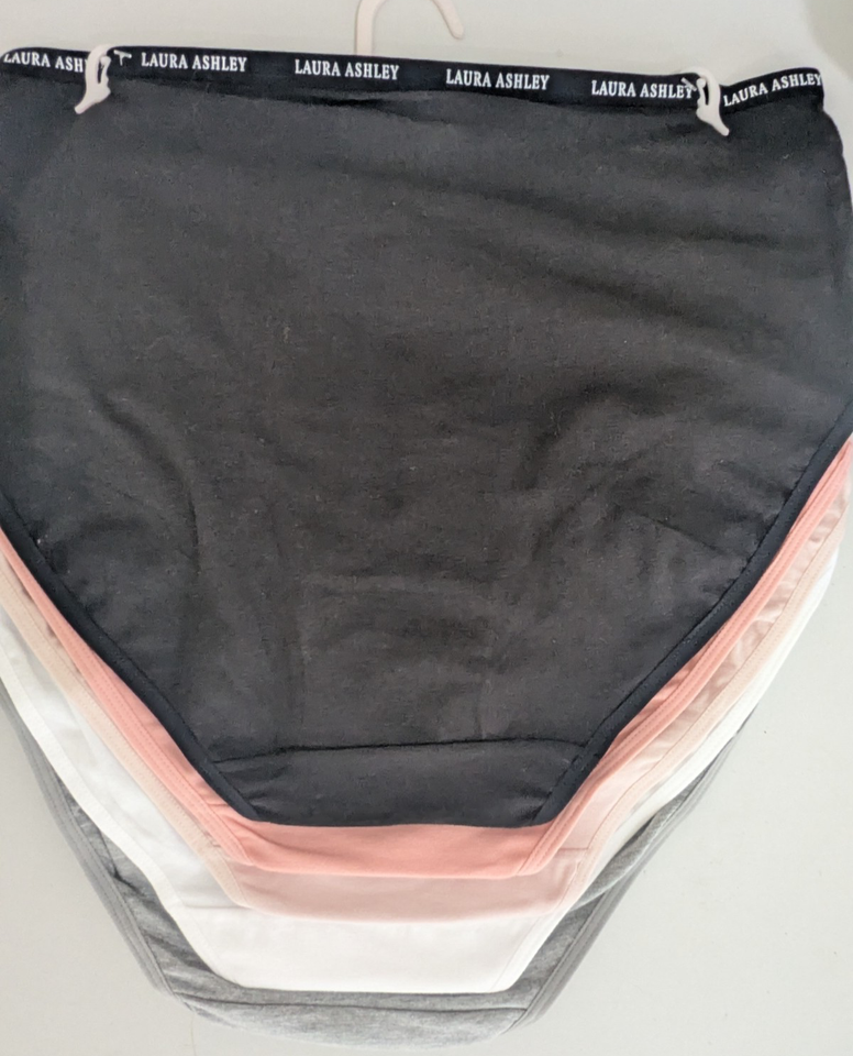 LAURA ASHLEY 5-Pack Cotton & Spandex Womens Brief Panties Size XL NWT ...