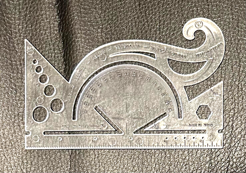 ☑️ Sheffield 544 Clear Protractor French Curve Triangles Ruler Circle ...