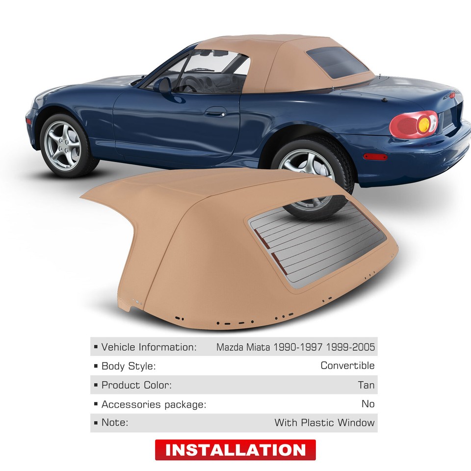 New Tan Convertible Soft Top for Mazda Miata 1990-1997 1999-2005 w ...