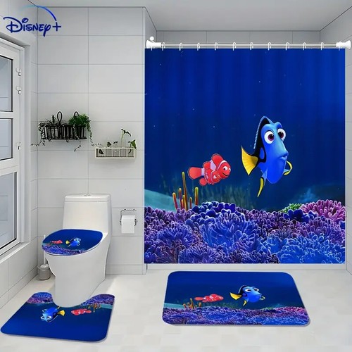 Finding Nemo Bathroom Set, Shower Curtain & Bath Mat, Kids Ocean Theme ...