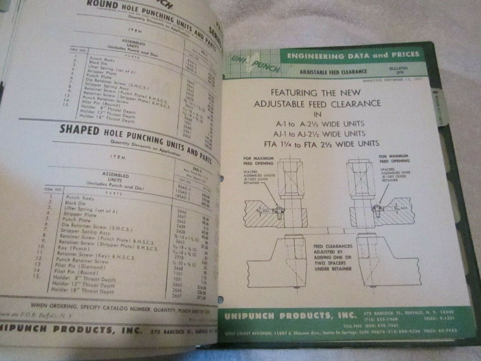 Vintage 1970's UNIPUNCH Product Catalogs LOT Hole Punching Notching ...