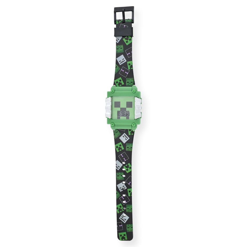 Minecraft Creeper Kids Flashing Lights LCD Wristwatch Watch with ...