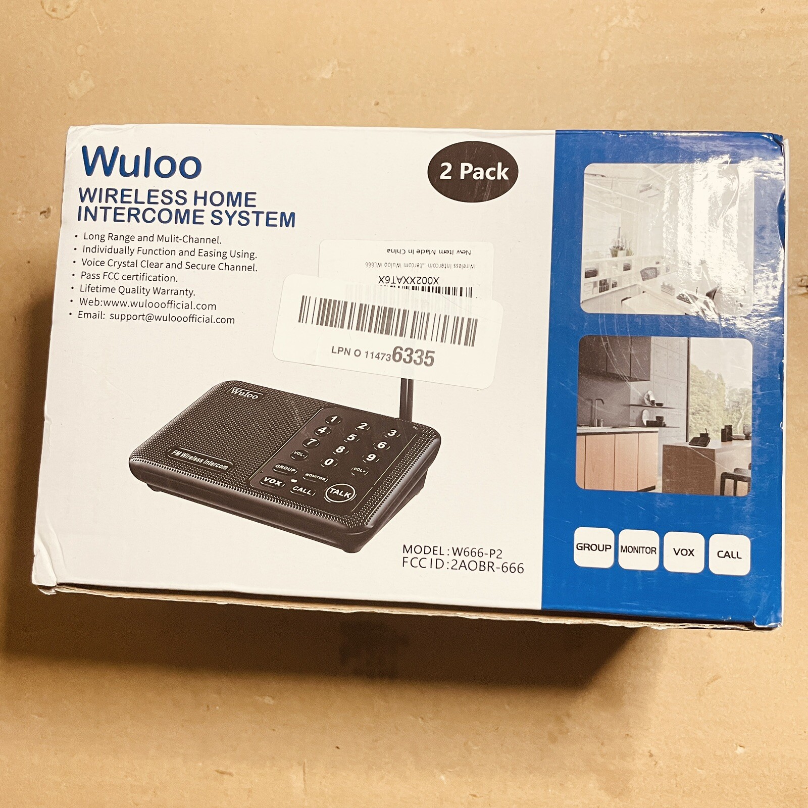 Wuloo WL666 Wireless Intercoms System - Black for sale online | eBay
