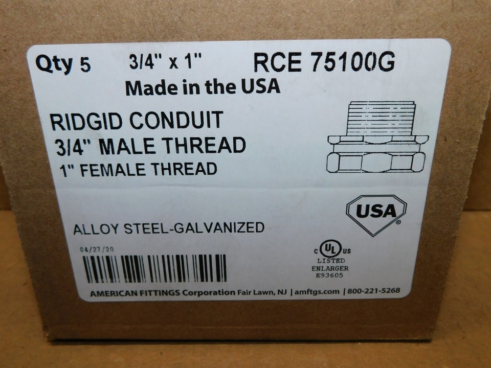 5 NEW 3/4" To 1" Inch Male to Female Conduit Enlarger Reducer Adapter ...