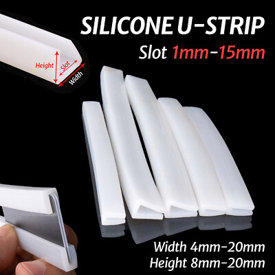 U-Shape Silicone Rubber Sealing Strip Slot 1mm-15mm U Channel Edging ...