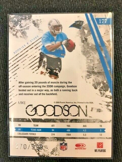 Mike Goodson 2009 Panini Donruss Rookies & Stars RC /999 - Panthers | eBay