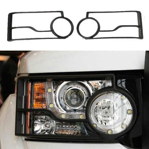 2pcs Black Front Headlight Lamp Protect Guard For Land Rover Discovery ...