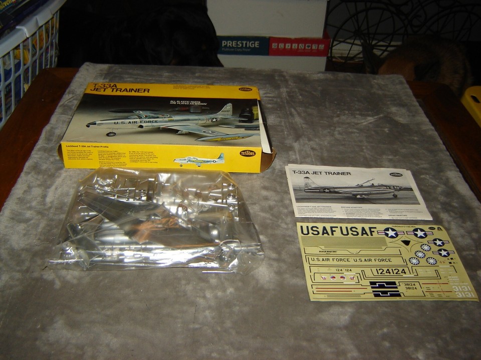 Testors Model kit #207 T-33A Jet Trainer box opened 1/48 Factory Sealed ...