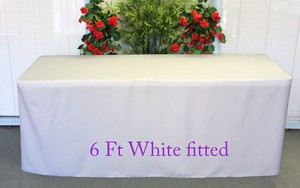 Trestle Table cover tablecloth Fitted White fit 6 foot market fair ...