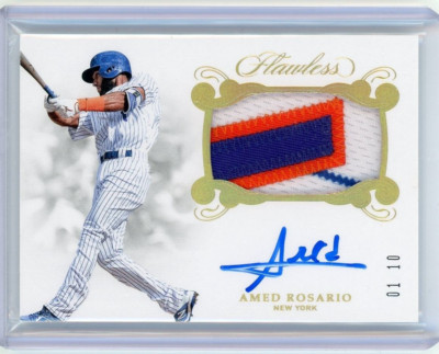 2018 Panini Flawless AMED ROSARIO Rookie Patch Auto /10 - New York Mets ...