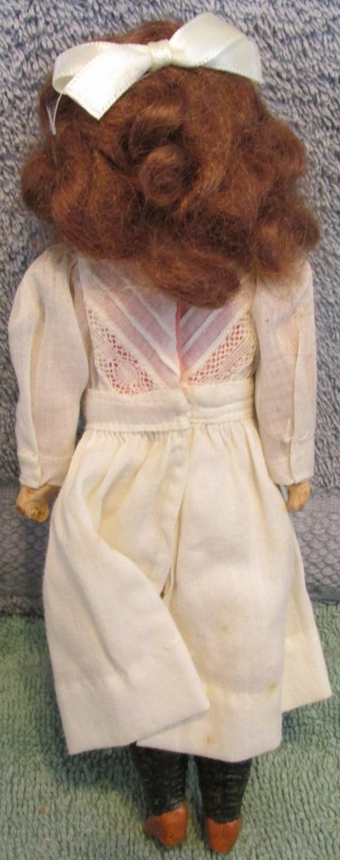 Antique German Incised 8" Bisque Head Doll~Paper Mache Trunk ...