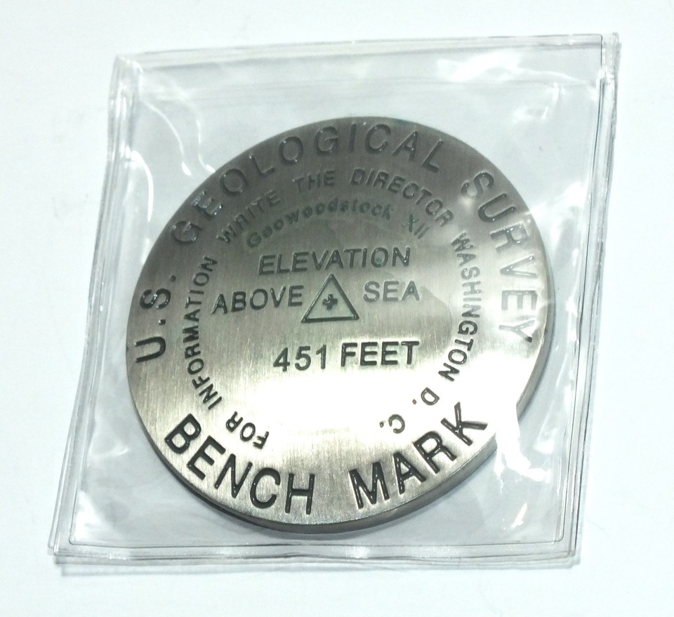 Geocaching Coin Trackable Souvenir Silver Coin Survey Bench Mark ...