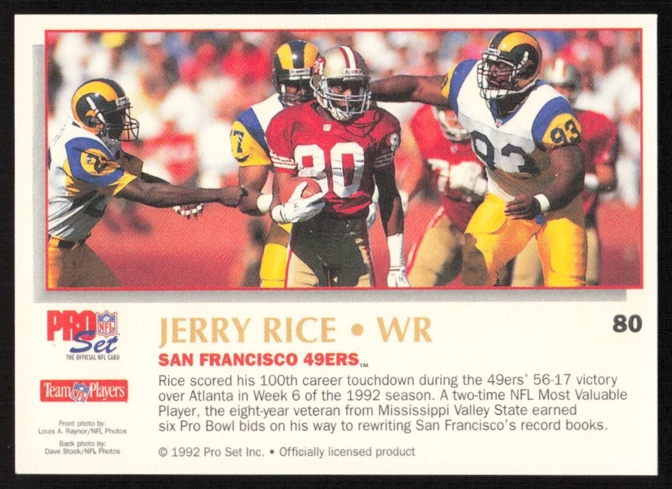 1992 Pro Set Power Jerry Rice #80 San Francisco 49ers | eBay