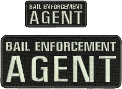 BAIL ENFORCEMENT AGENT EMBROIDERY PATCH 4X10 AND 2X5 HOOK ON BACK BLK ...
