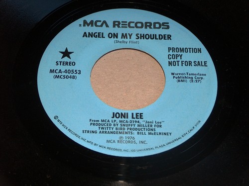 45 RPM Joni Lee "Angel On My Shoulder" 1976 MCA PROMO Vinyl Record ...