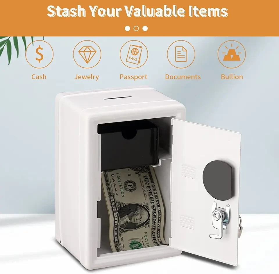 Cash Safe Box Money Lock Security Fireproof Jewelry Hidden Document ...