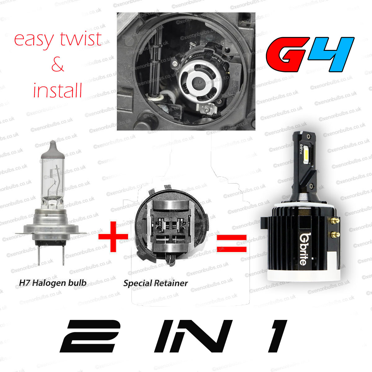 Mercedes Sprinter H7 G4 CSP white LED Headlight Bulbs Kit 5000 Lumens ...