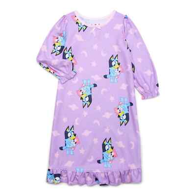 New Toddler Girls Bluey Crew Neck Long Sleeve Nightgown 2 3 4 5 | eBay