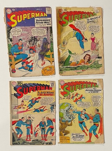 LOT OF 4 SILVER AGE SUPERMAN COMICS - 131; 139; 148; 169 - READER ...