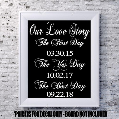 Custom wedding decal Our Story date personalized vinyl sign mirror ...
