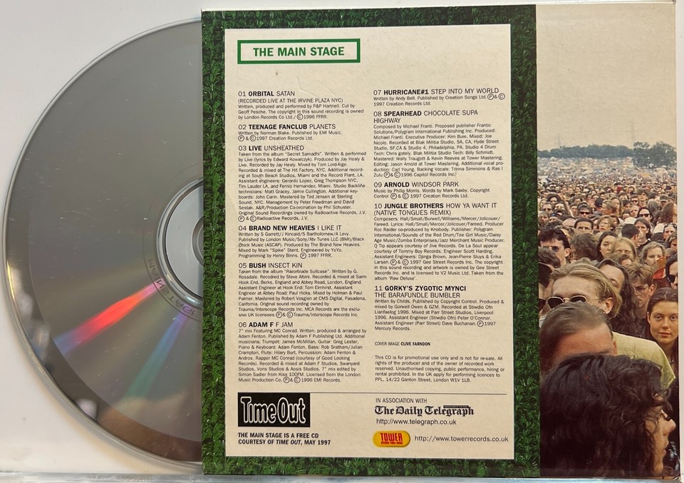 The Main Stage Time Out (CD Compilation, Promo, Sampler Card Sleeve ...