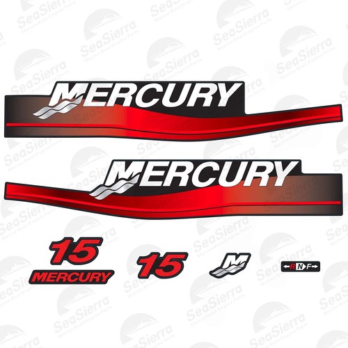 Mercury 15 hp Two Stroke 1999-2006 outboard engine decals sticker set ...
