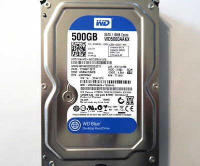 WD WD5000AAKX-75U6AA0 HGRNHTJMEB (WCC2) Thailand 500gb 3.5" Sata HDD ...