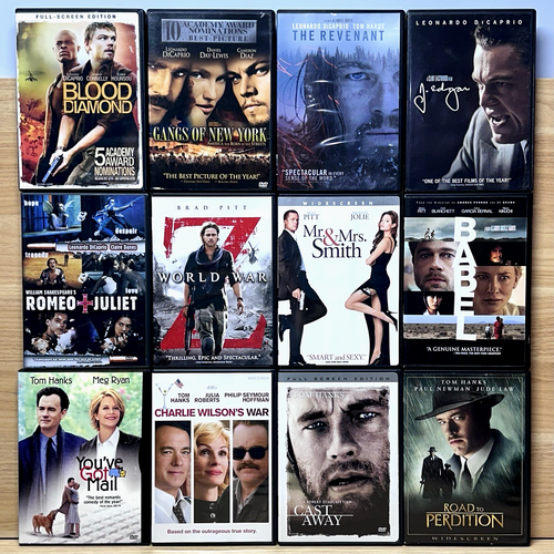 Leonardo DiCaprio, Brad Pitt, Tom Hanks 12-Movie DVD Lot Collection ...