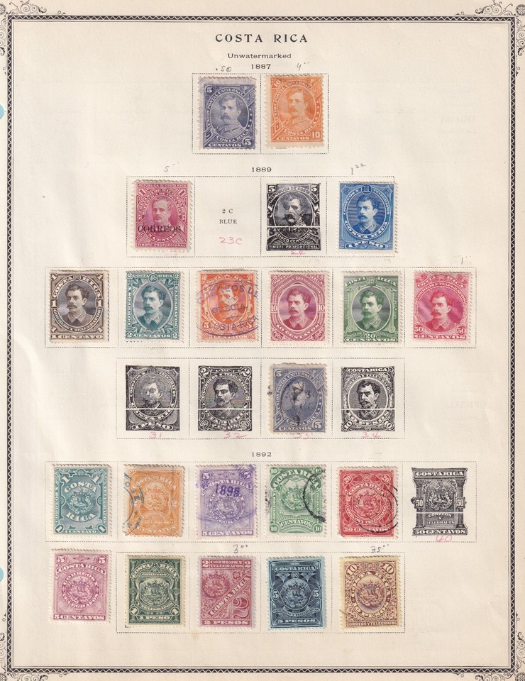 COSTA RICA - MINT AND USED COLLECTION REMOVED FROM ALBUM PAGES - M426 ...