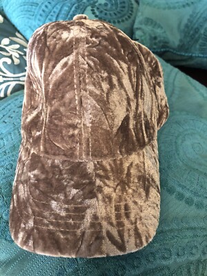 BCBG Mauve Shadows Velvet Baseball Cap Hat with Tie Corset Back New ...