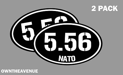 5.56 Nato oval Ammo Can -2 PACK - 5"x3" Oval 5.56 Vinyl Sticker Decal ...