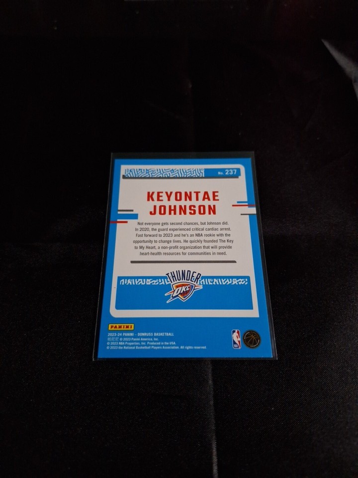 2023-24 DONRUSS RATED ROOKIE SP #237 KEYONTAE JOHNSON RC OKLAHOMA CITY ...