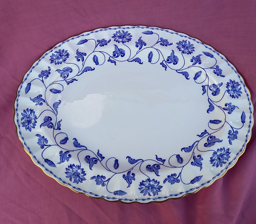 Spode BLUE COLONEL Oval Meat Dish/Platter. Measures 14½ x 11½ ins. 37 x ...