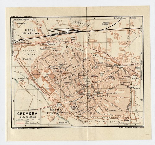 1927 ORIGINAL VINTAGE CITY MAP OF CREMONA / LOMBARDY / ITALY | eBay