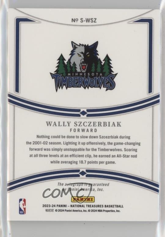 2023 Panini National Treasures Signatures Gold 4/10 Wally Szczerbiak ...