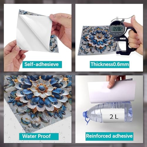 Square Tile Decals,Stick on Wall Tiles,Peel&Stick Kitchen Backsplash,5. ...