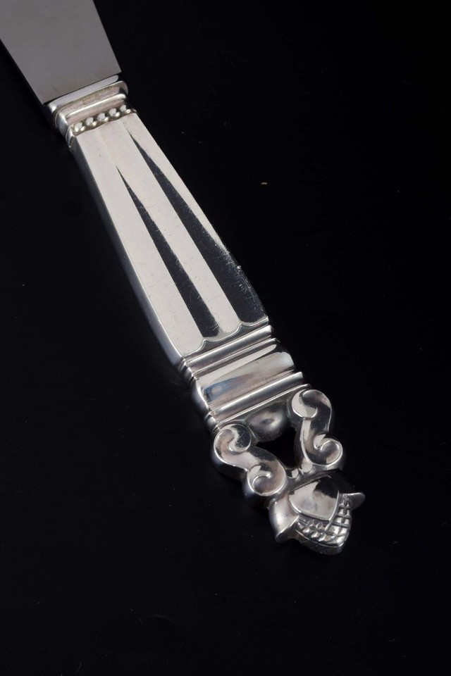 Georg Jensen. Dinner knife, “Acorn / Konge”. Sterling silver and ...