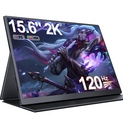 15.6" Portable Monitor 120HZ Screen QHD 100%sRGB For SAMSUNG DEX PS5 ...