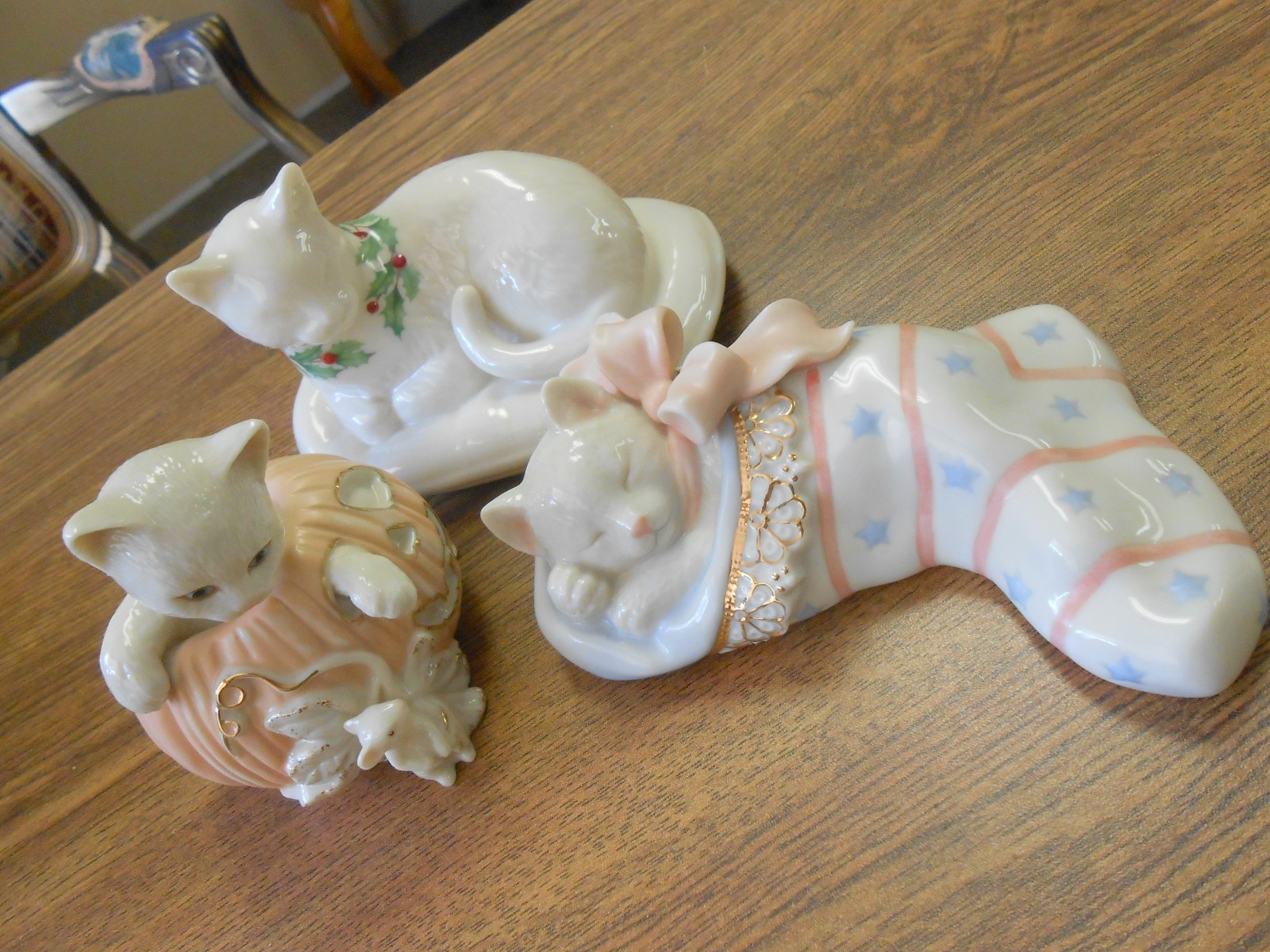 3 Lenox Cat Figurines Pumpkin & Mouse Annual Holiday 1994 Jewel ...