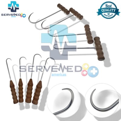 Orthopedic Hook Retractor Knee Raiser Hip Retractor with Wooden Handle ...