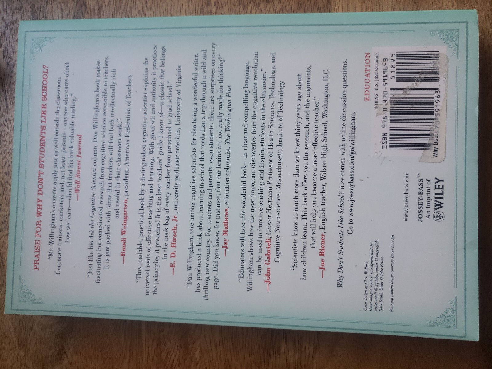 *FREE SHIP* Why Don't Students Like School? By Daniel T. Willingham ...
