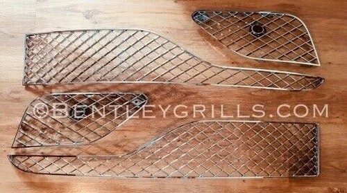 Bentley GTV8 Complete Front Grille Set 6 Pieces Matrix Chrome 2015-2018 ...