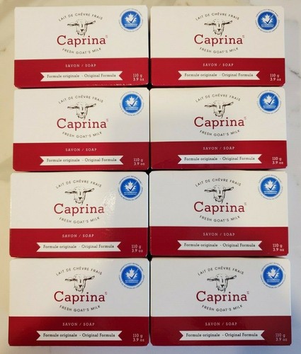 8 x Caprina by Canus Fresh Goat's Milk Soap Bar 110g/3.9oz Original ...